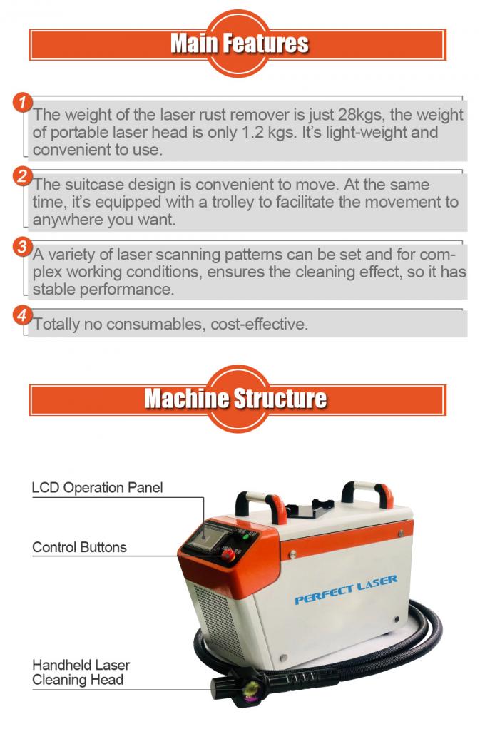 Portable 100W 200W Mini Laser Cleaning Machine Light And Easy To Operate