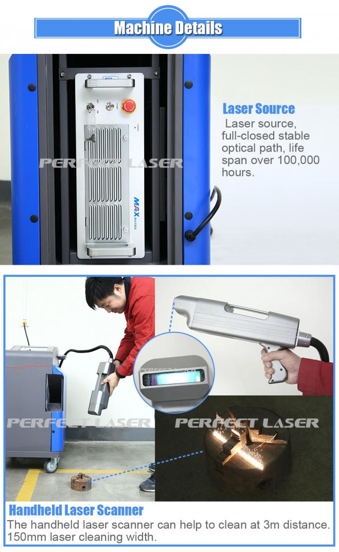 100w Fiber Laser Cleaner Rust Removal Laser Cleaning Machine For Iron ...