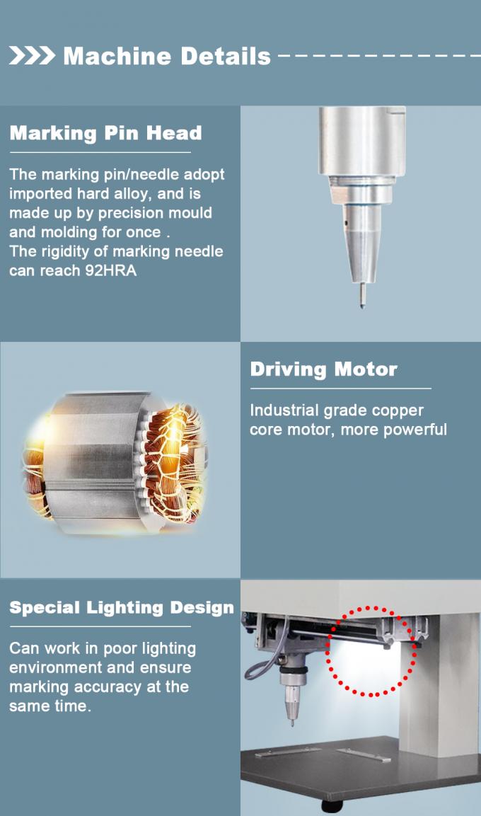 Desktop Dot Peen Nameplate Marking Dot Matrix Engraver For Metal