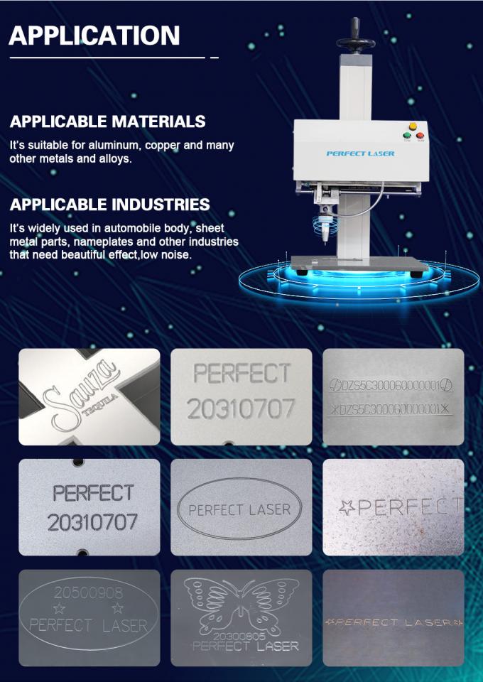Desktop Dot Peen Nameplate Flat Marking Machine For Metal Aluminum Alloys