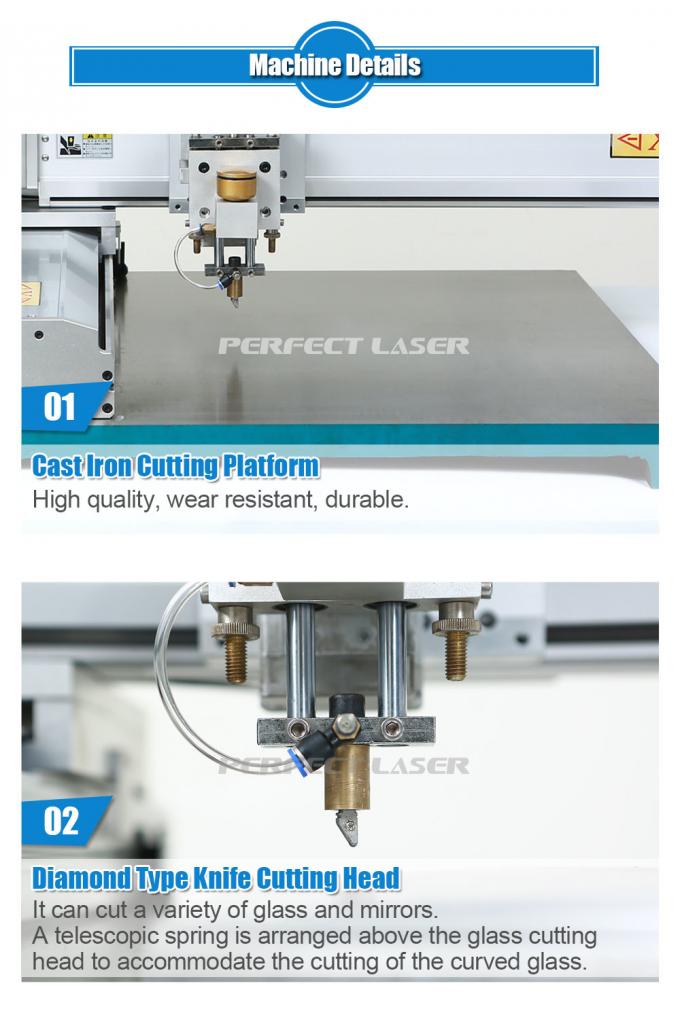 Industrial Small CNC Glass Sheet Cutting Machine 300mm×300mm For Curved ...